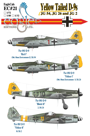 Fw 190 Decals- 1/32, 1/48 & 1/72 Scale Aircraft Decals | Eagle Editions Ltd