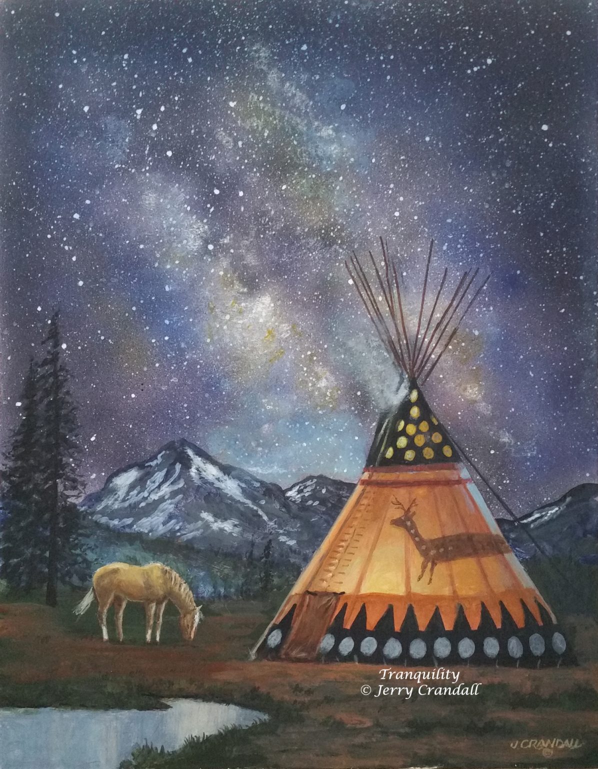 War Club ~ Ledger style artwork by Jerry Crandall - Eagle Editions Ltd.