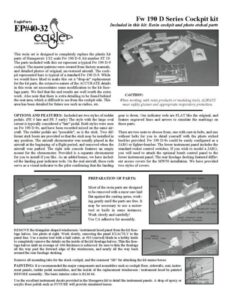 Cockpit Instructions - Eagle Editions Ltd.